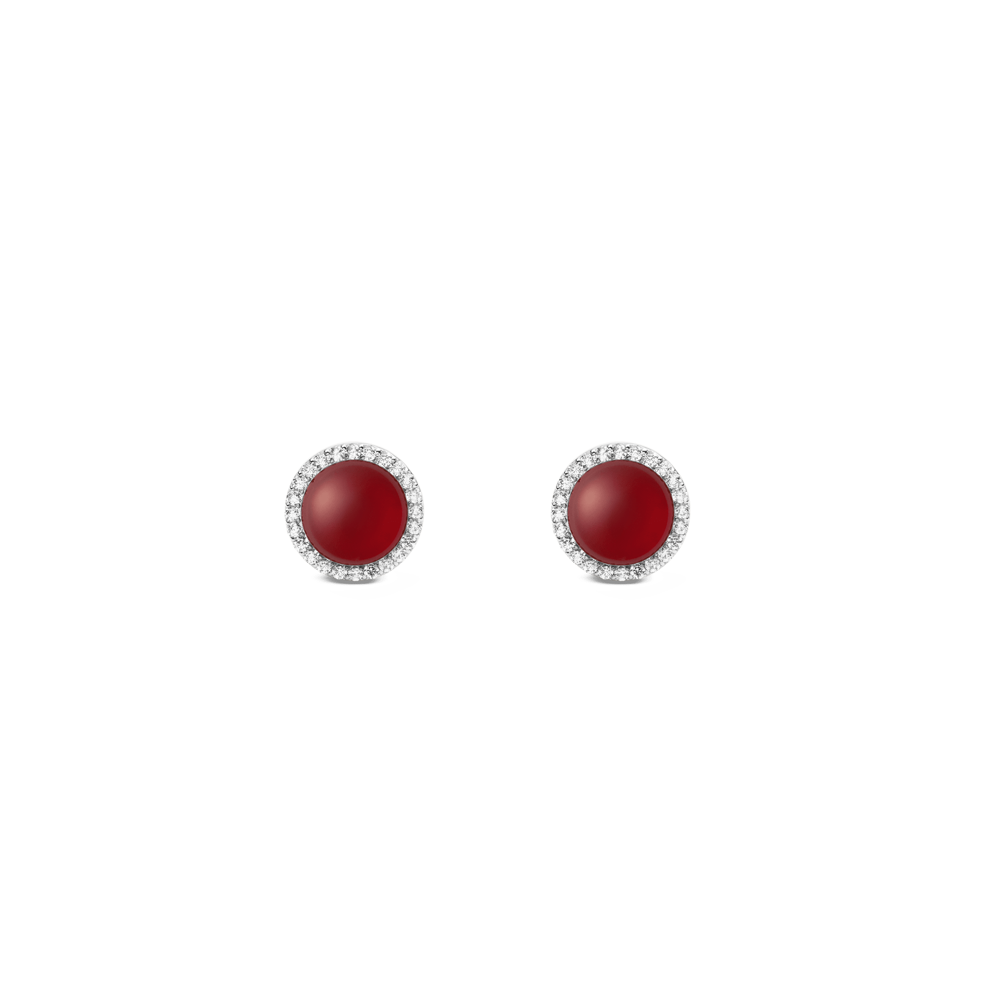 Audrey Earrings Red Agathe Silver