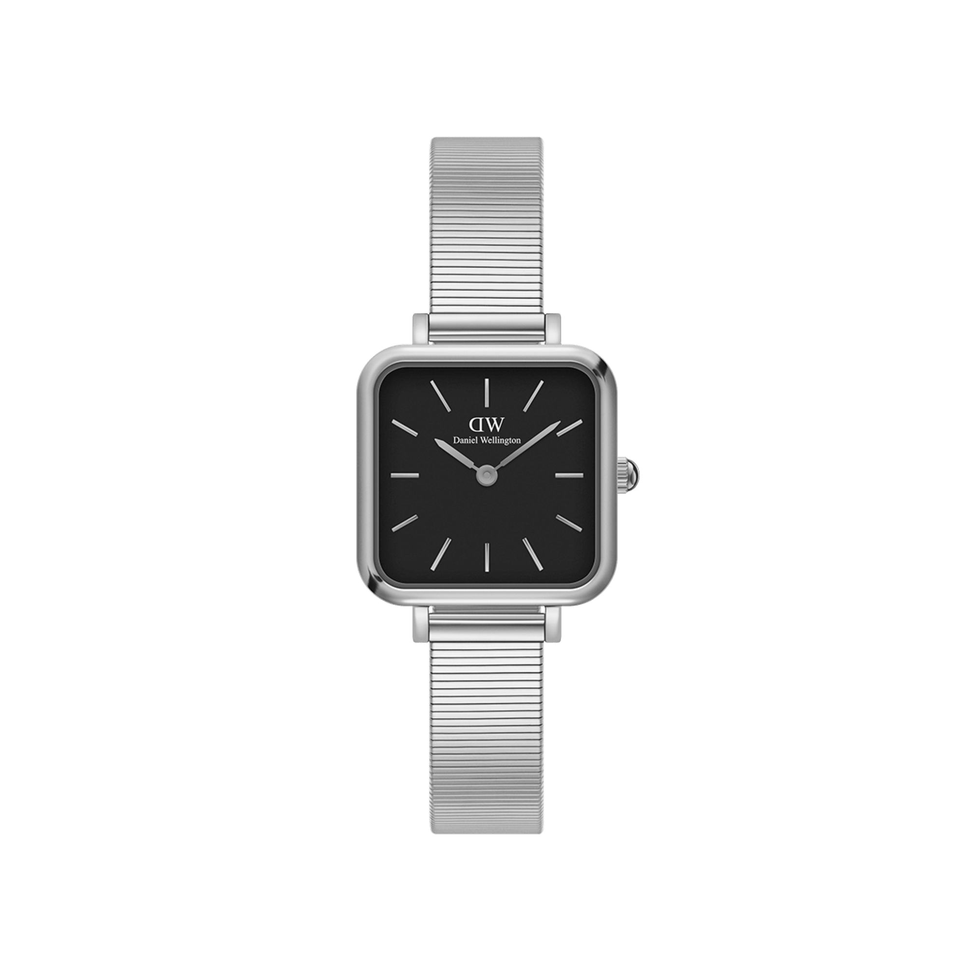 Quadro Studio - Womens square watch - Black & Silver | DW