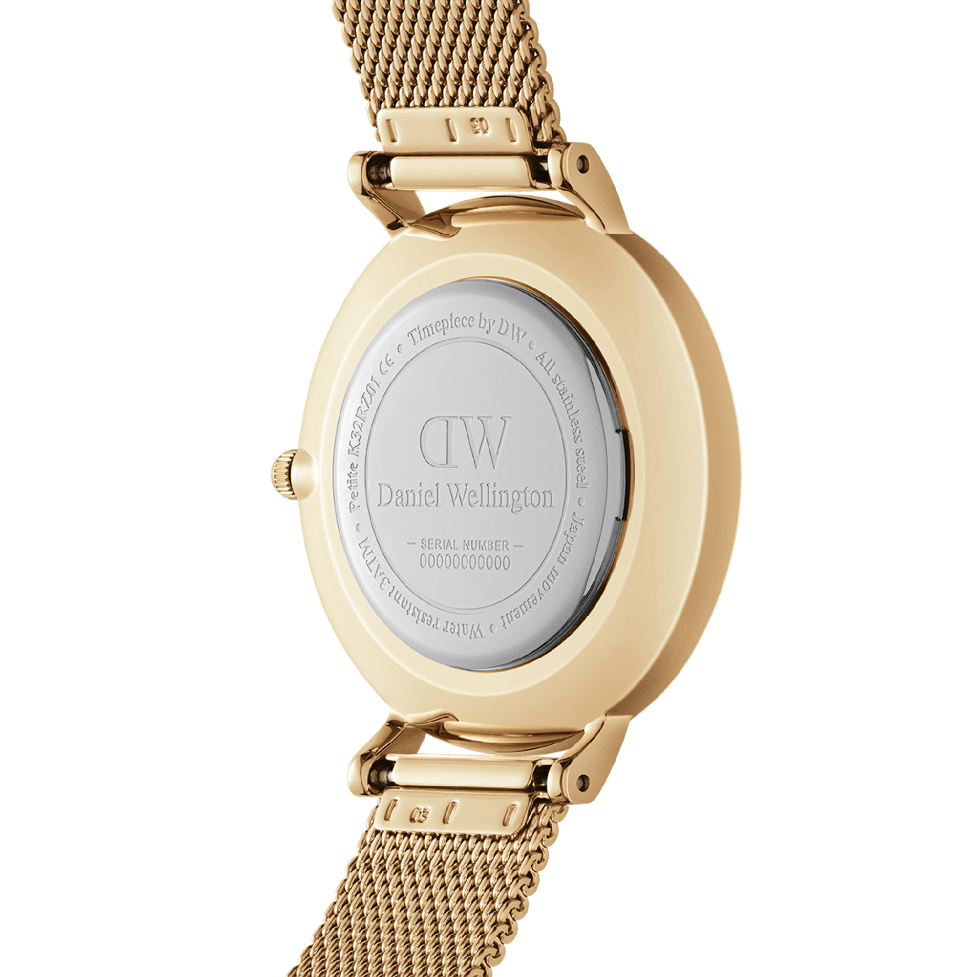 Petite - Gold mesh watch with green dial 28mm | DW